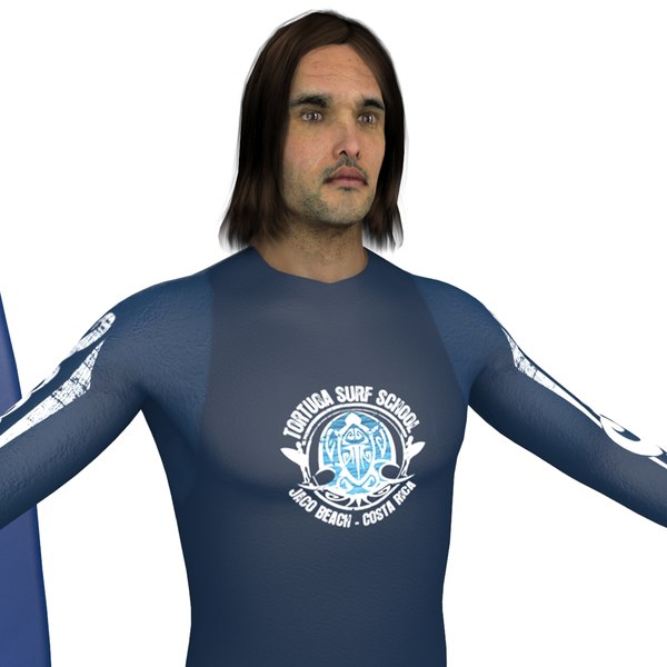 3D surfer surfing man model - TurboSquid 1282765