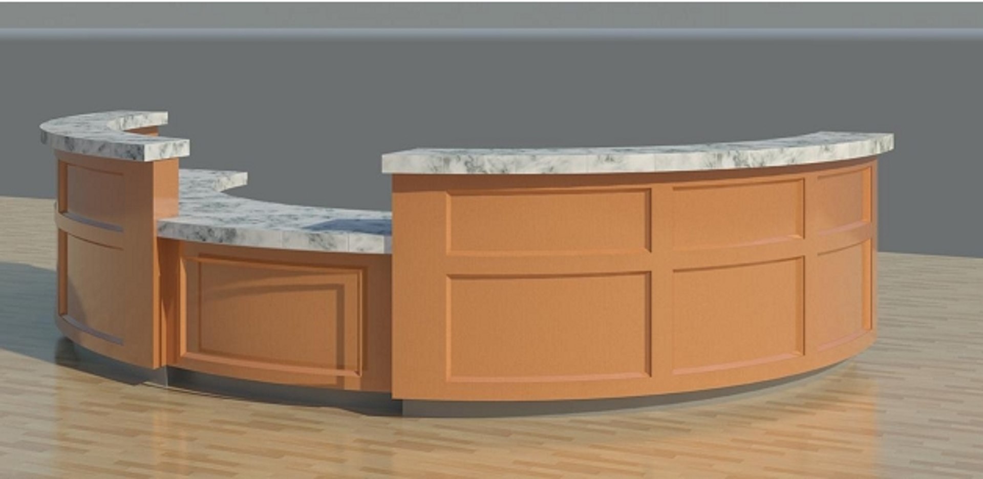 3d Model Reception Desk
