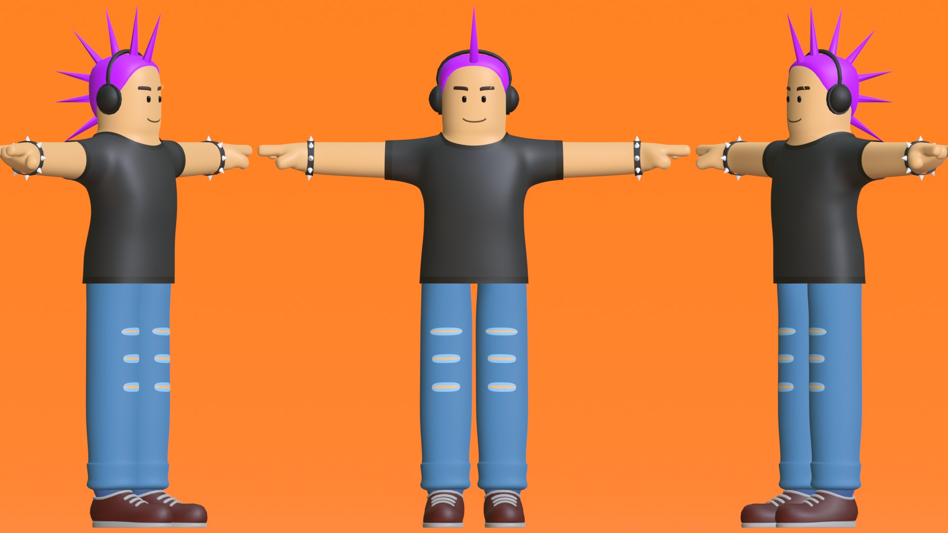 3D Minimal Punk Guy 3D Cartoon Character - TurboSquid 1795086