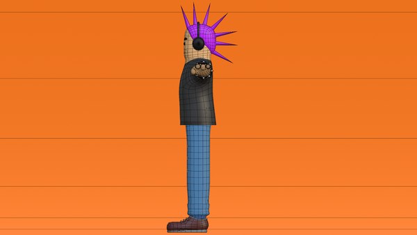 3D Minimal Punk Guy 3D Cartoon Character - TurboSquid 1795086