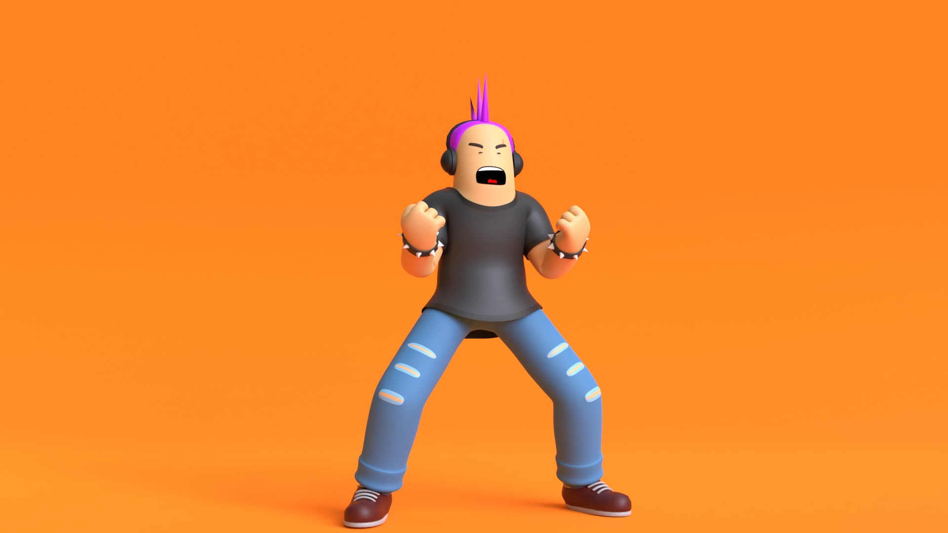 3D Minimal Punk Guy 3D Cartoon Character - TurboSquid 1795086