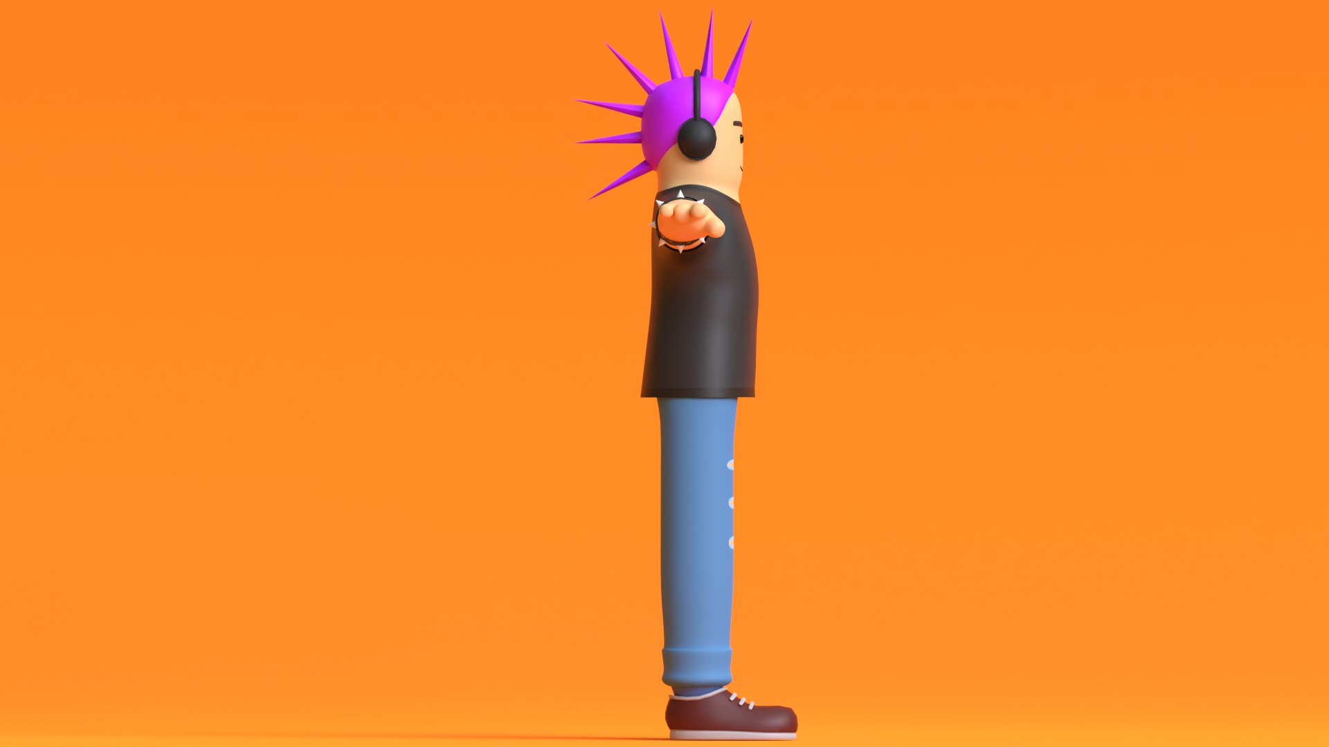 3D Minimal Punk Guy 3D Cartoon Character - TurboSquid 1795086