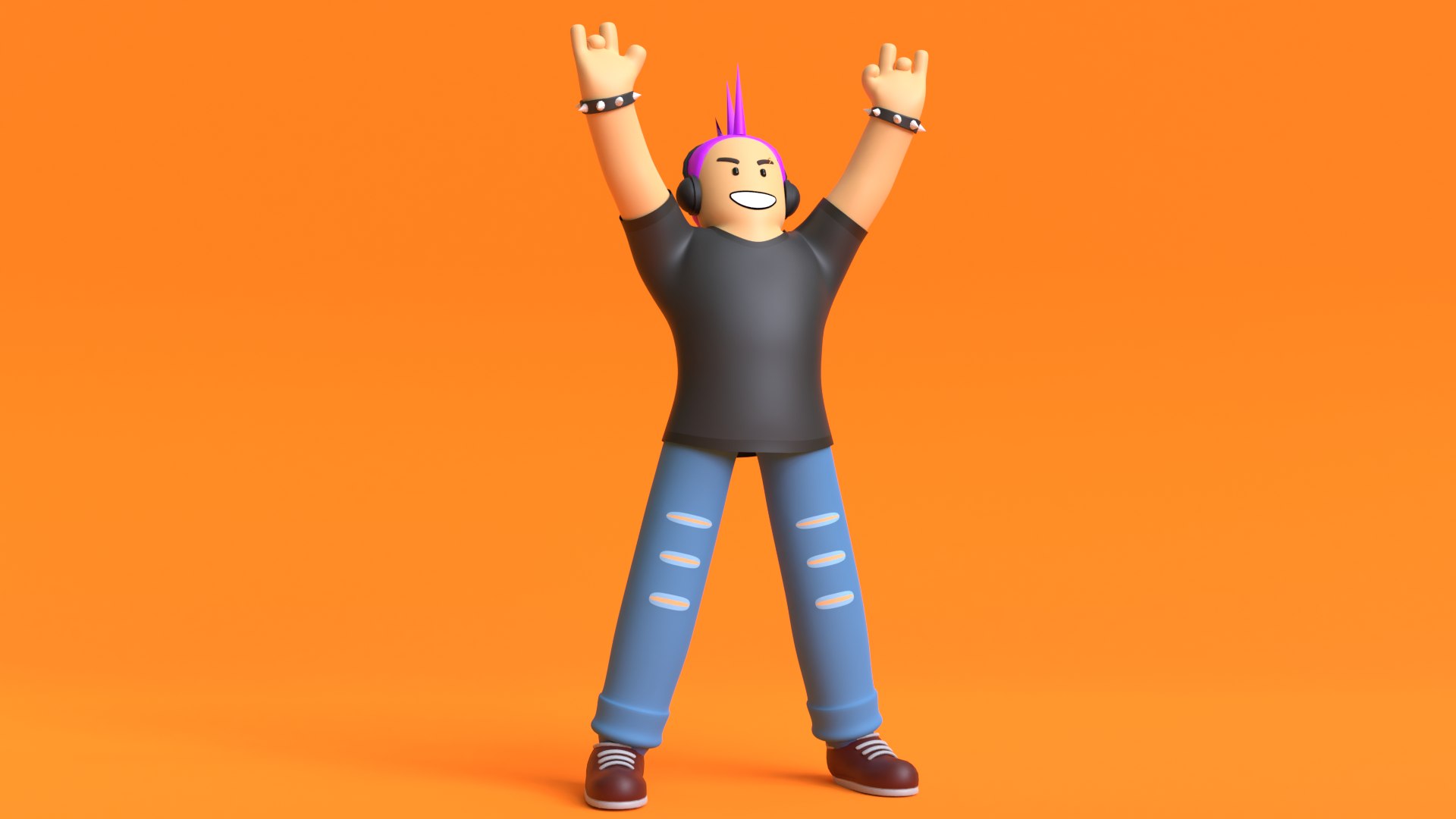 3D Minimal Punk Guy 3D Cartoon Character - TurboSquid 1795086