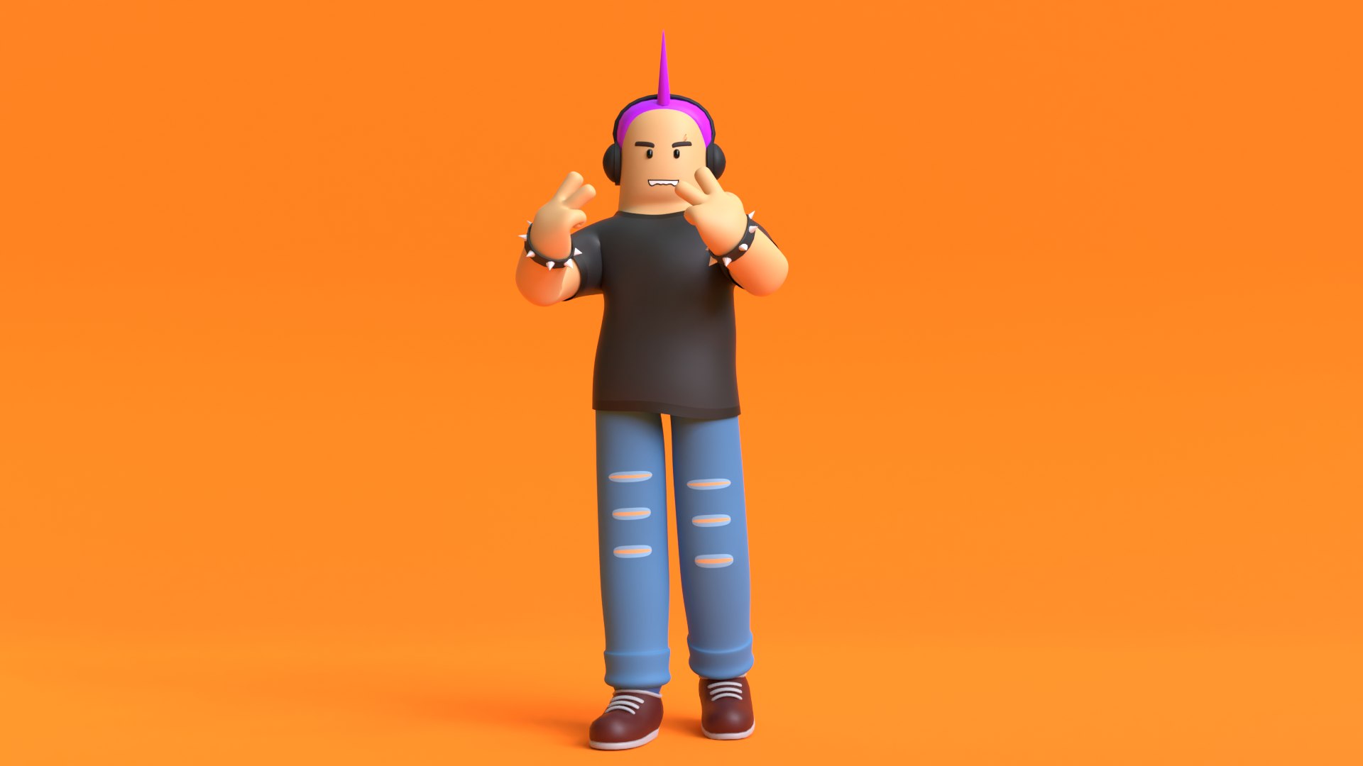 3D Minimal Punk Guy 3D Cartoon Character - TurboSquid 1795086