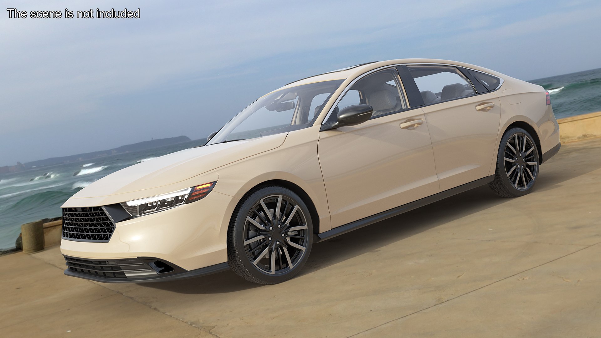 3D Model Contemporary Premium Sedan Beige - TurboSquid 2369038
