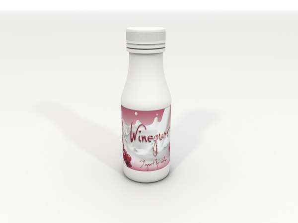 3d yogurt botlle model
