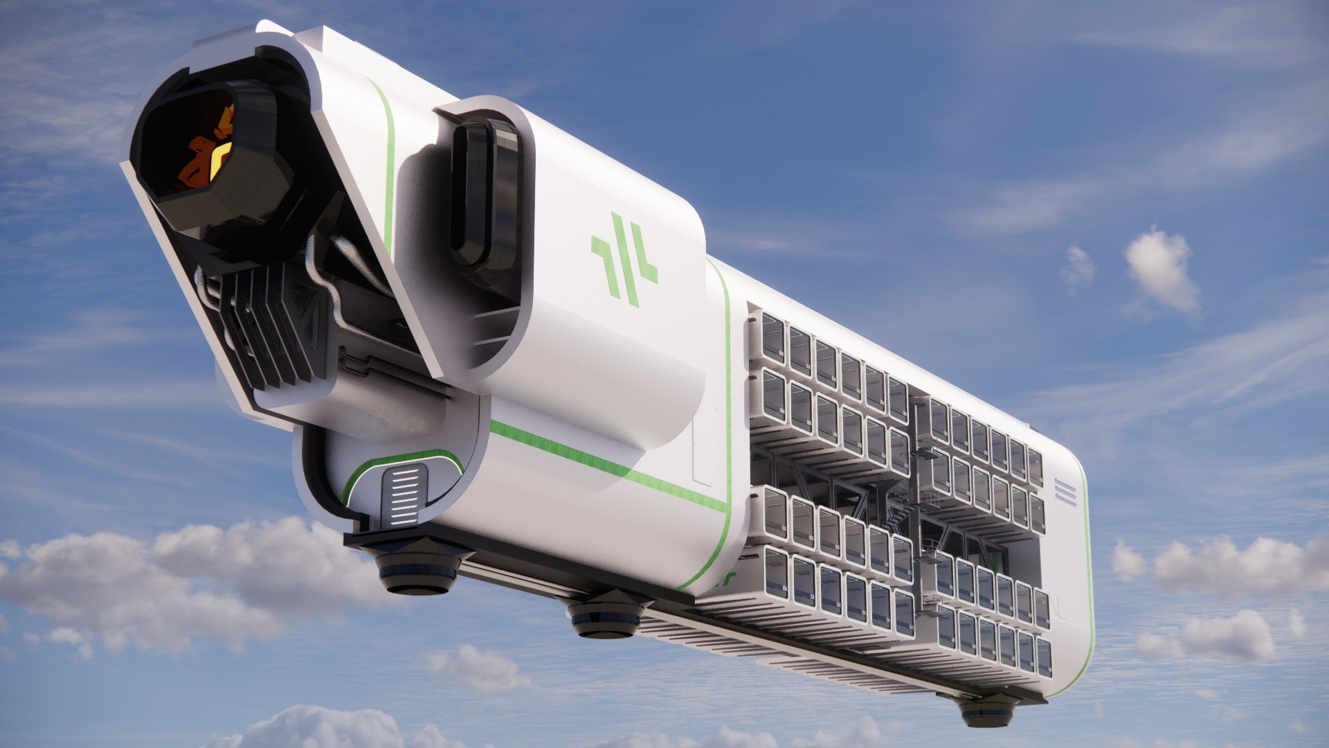 3D Model Sci-fi Airship Barge 004 - TurboSquid 1988111