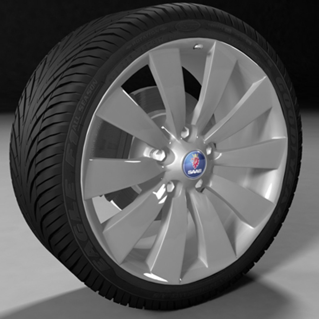 3d Wheel Saab Model