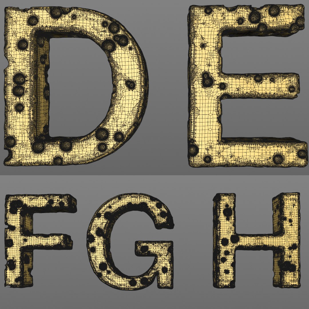 Cheese alphabet 3D - TurboSquid 1493825