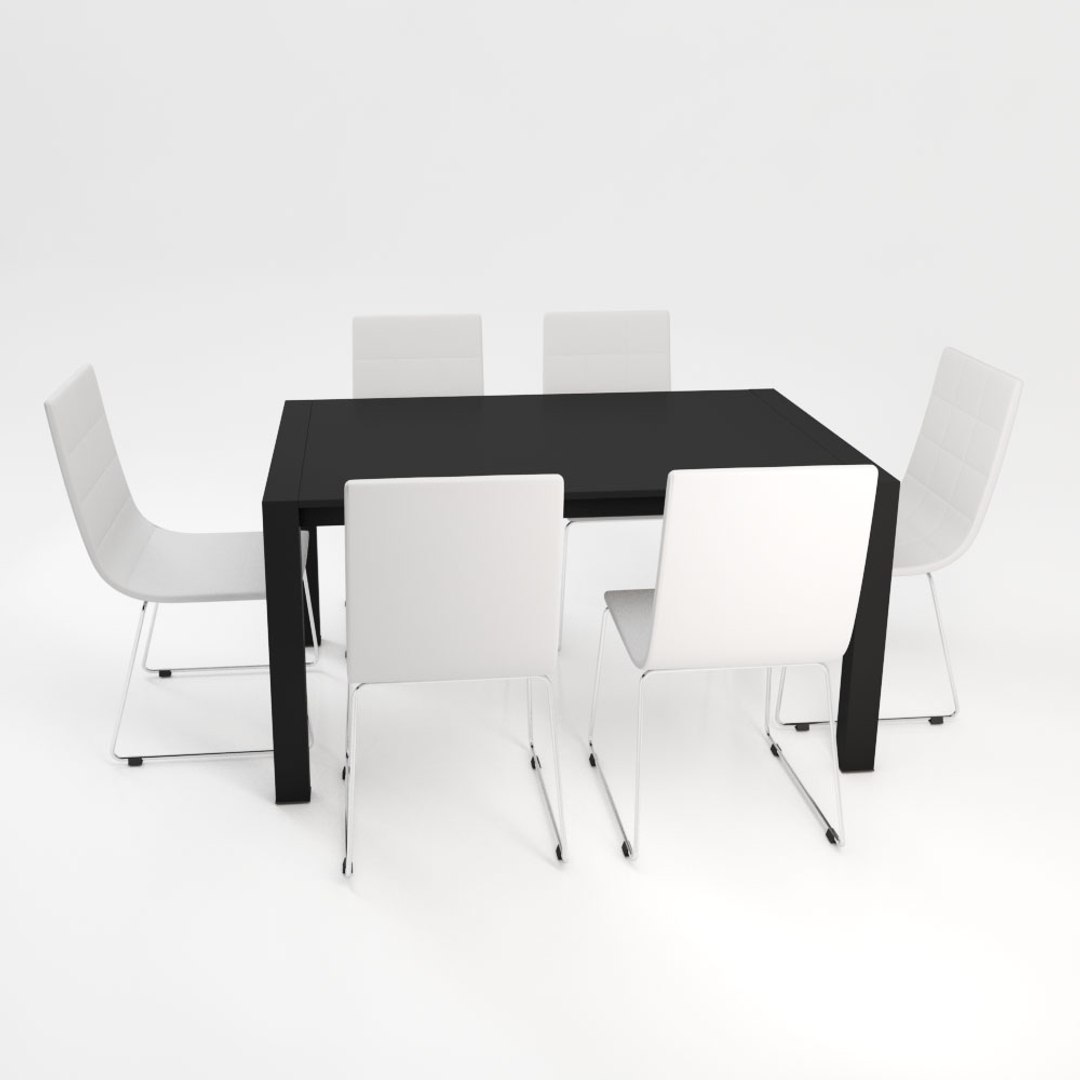 Table set minimal 3D model - TurboSquid 1226733