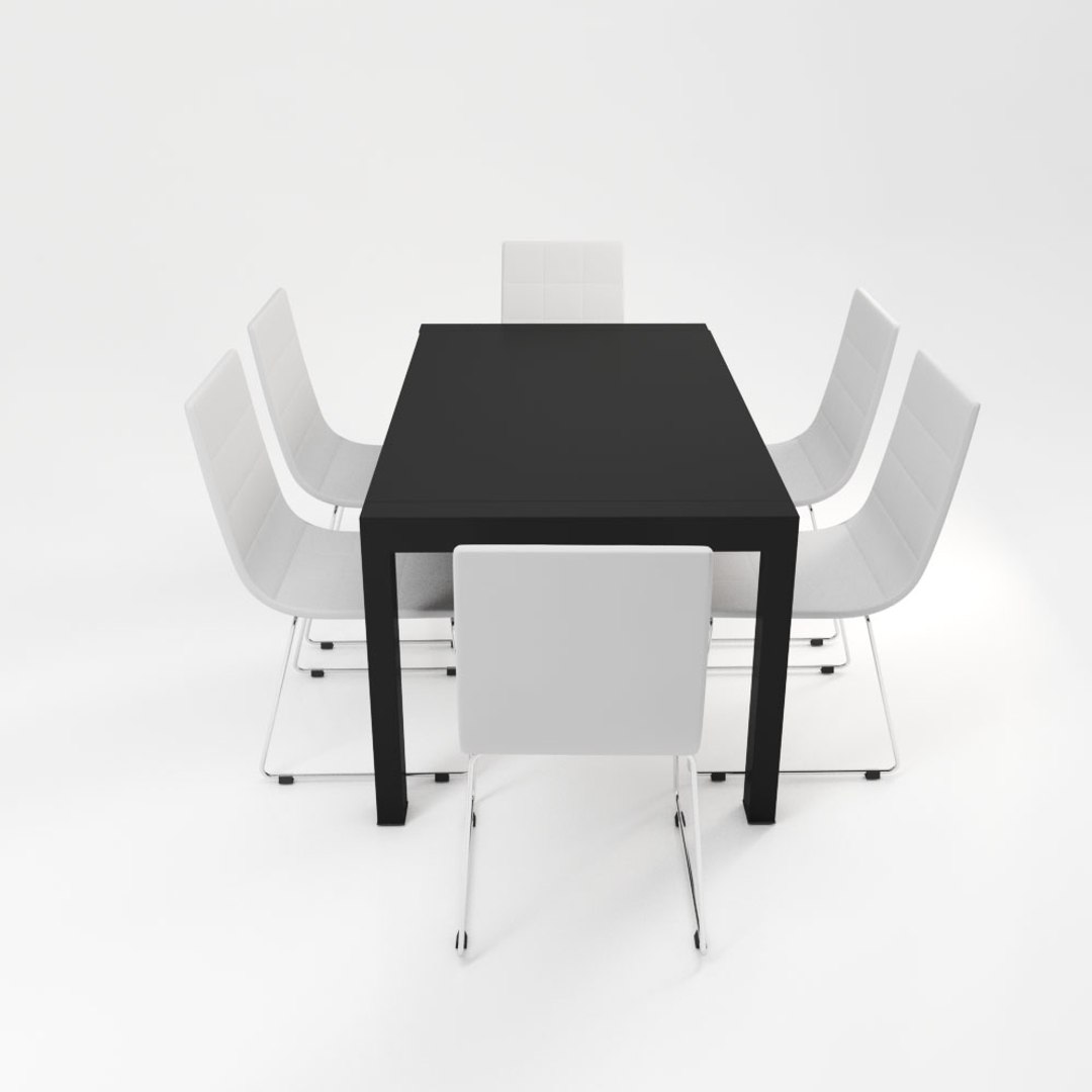Table set minimal 3D model - TurboSquid 1226733