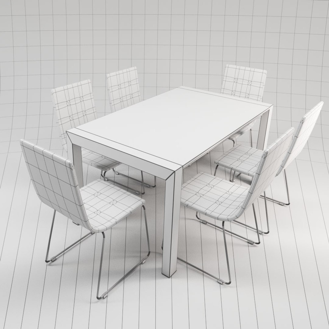 Table set minimal 3D model - TurboSquid 1226733