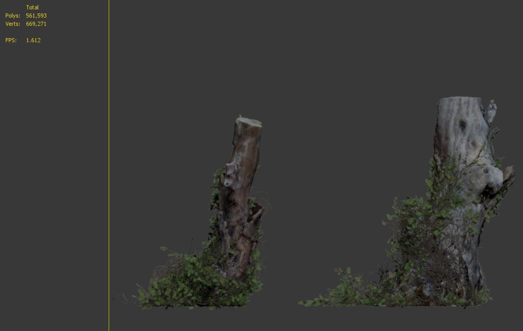 Stump With Vine Model - TurboSquid 1956968