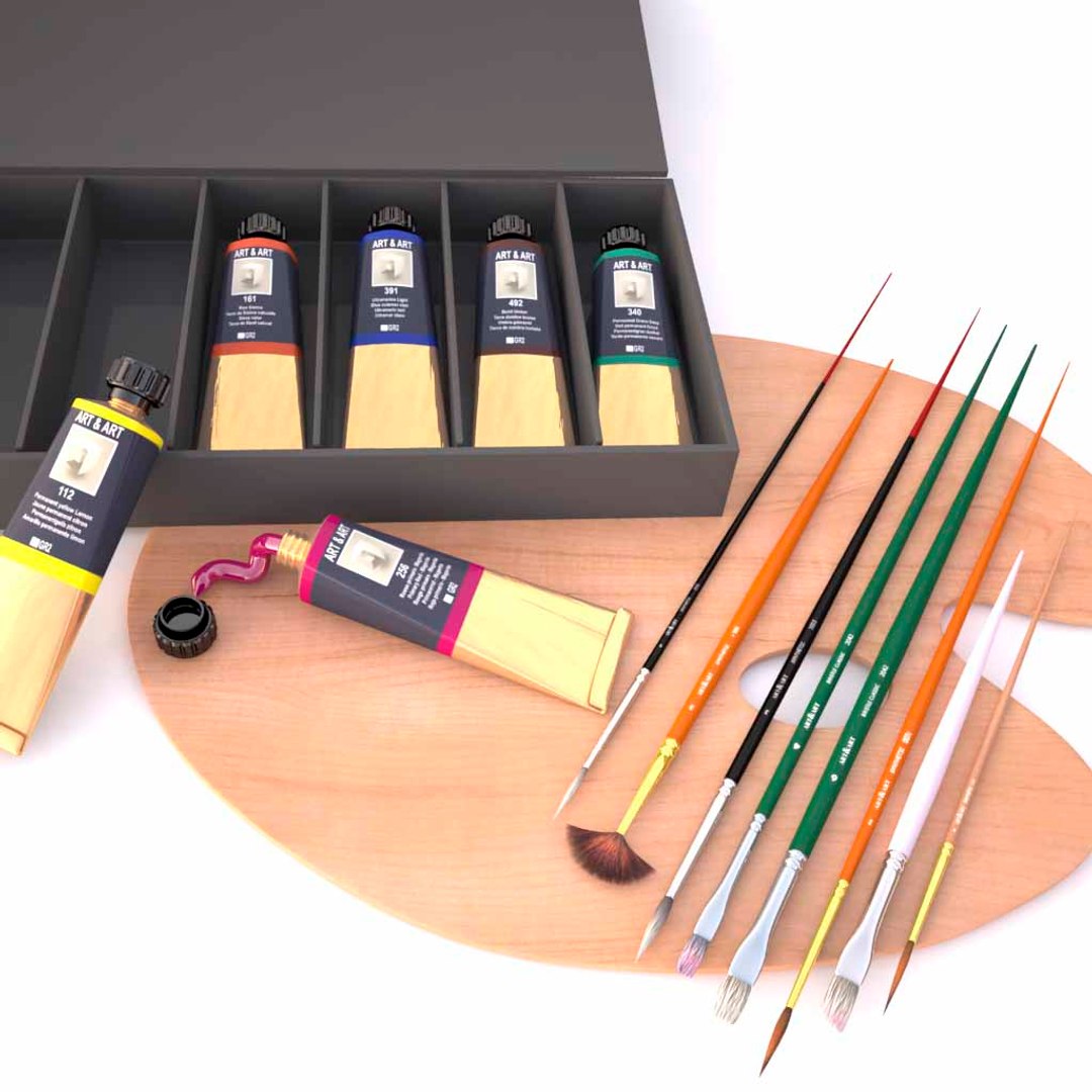 3d Model Of Artists Tools