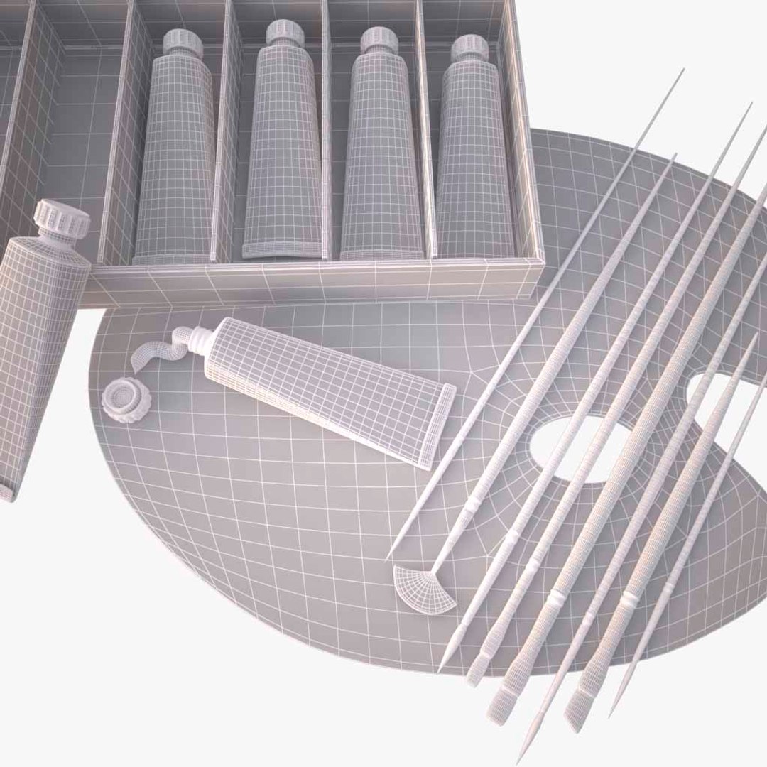3d Model Of Artists Tools