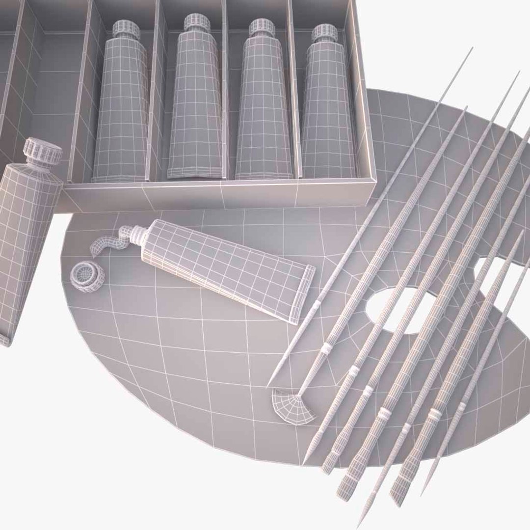 3d Model Of Artists Tools
