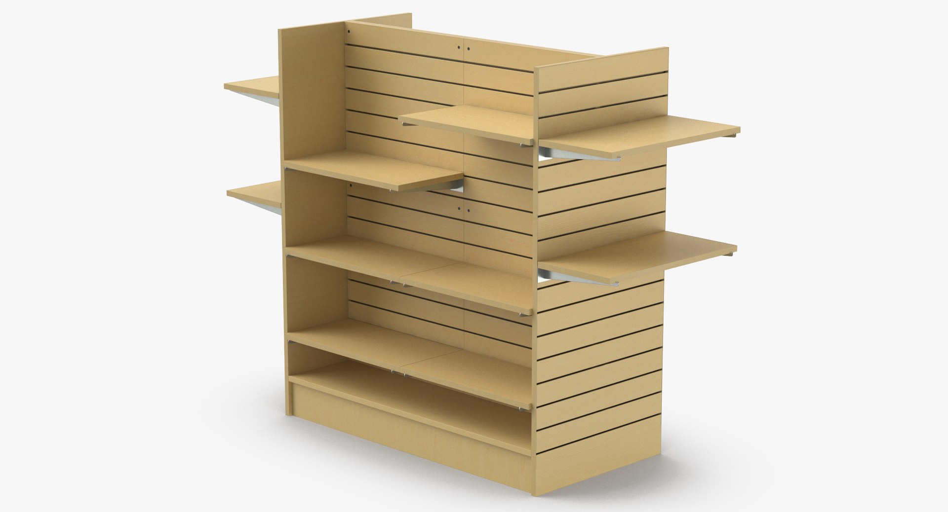 Slat wall gondolas shelves 3D model - TurboSquid 1243860