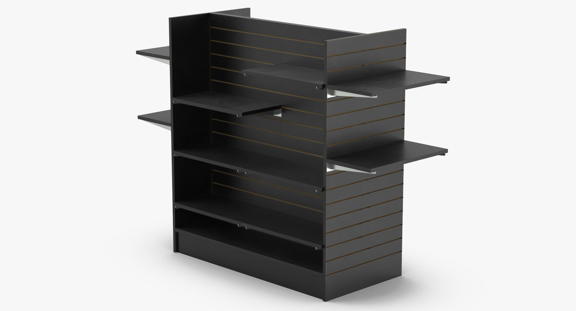 Slat wall gondolas shelves 3D model - TurboSquid 1243860