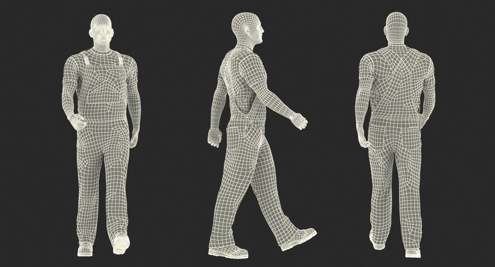 Construction Worker Blue Uniform 3d Model