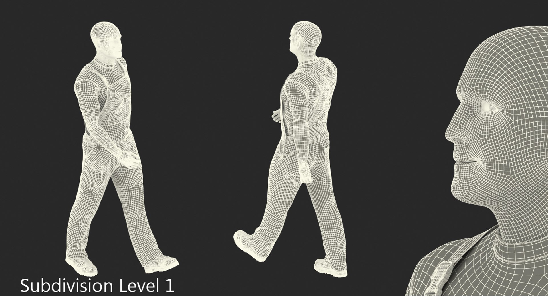 Construction Worker Blue Uniform 3d Model