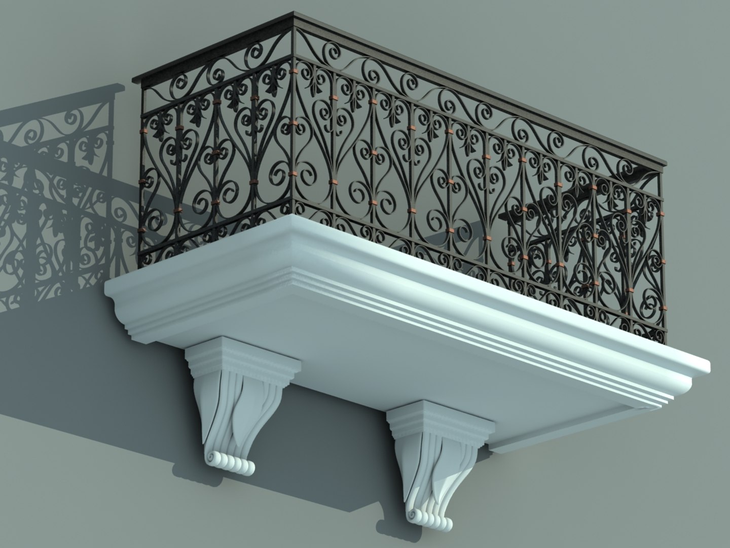 3d Architectural Balcony Model