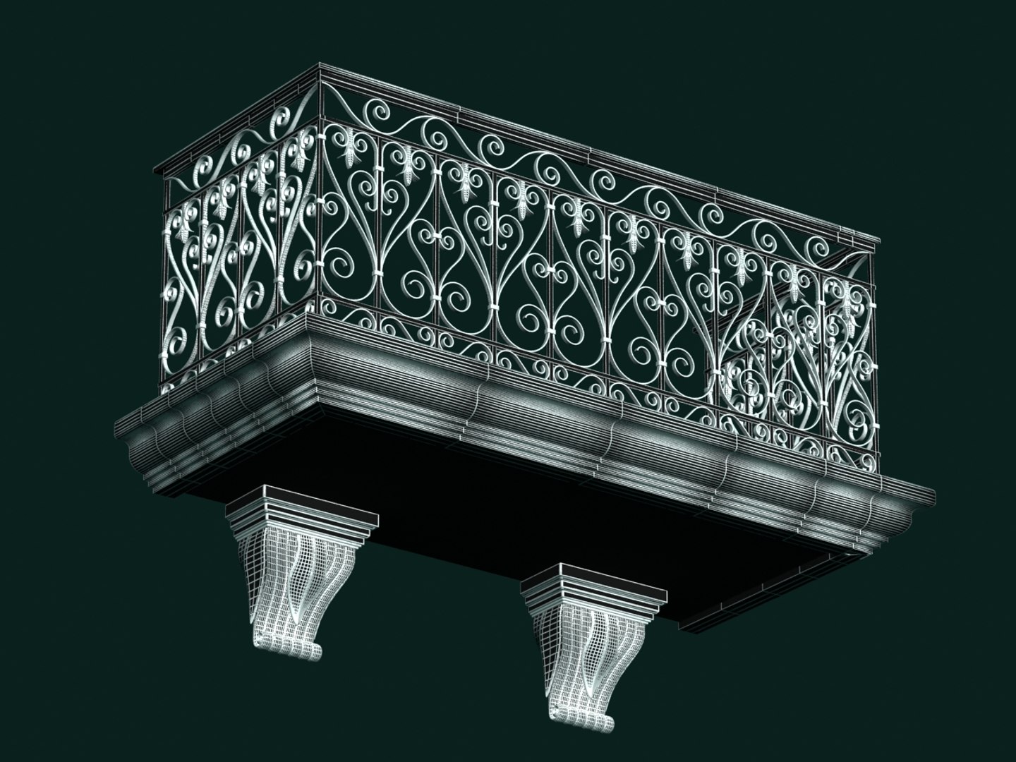3d Architectural Balcony Model