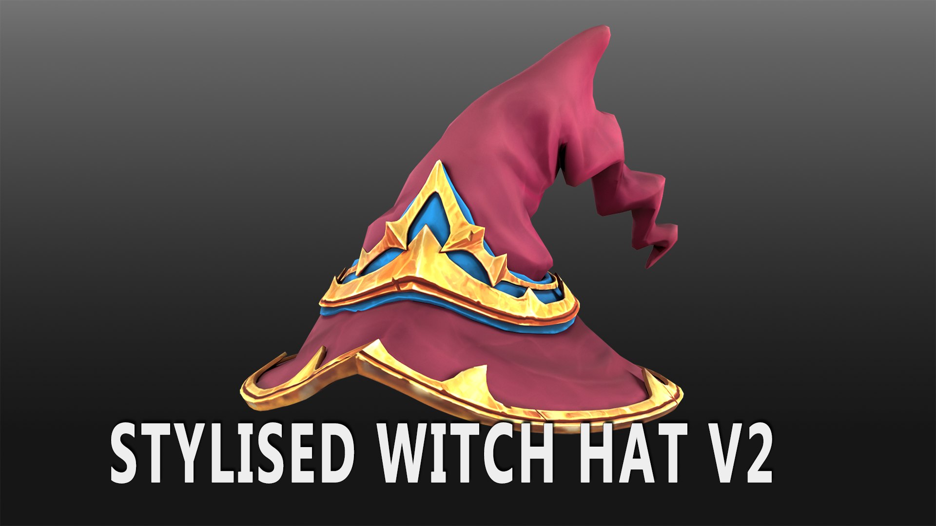 Stylised Witch Hat V2 l Game Ready l Handpainted 3D model - TurboSquid ...