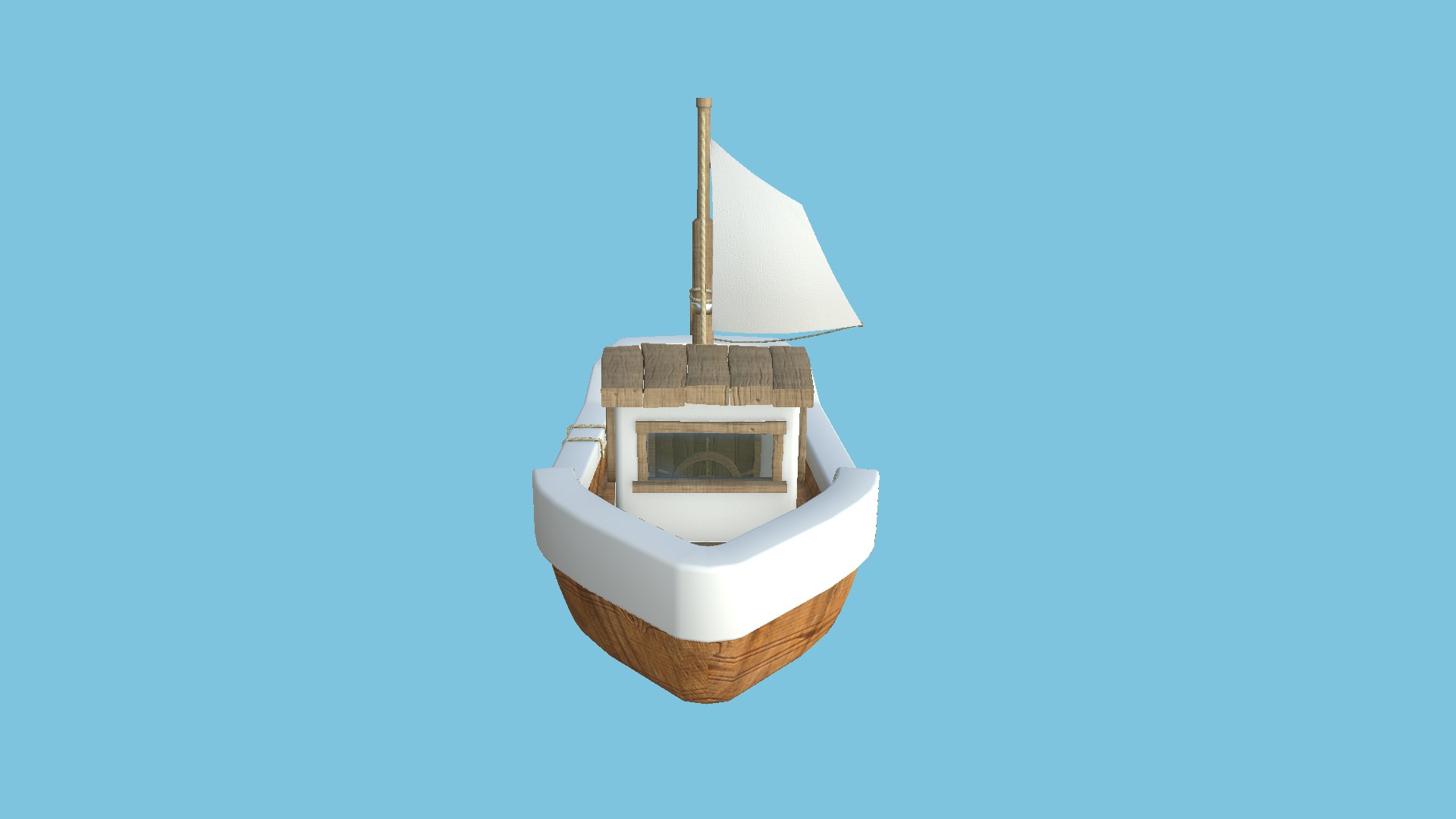 3D Cartoon Boat 09 White Wood - Low Poly Ship Model - TurboSquid 1763600