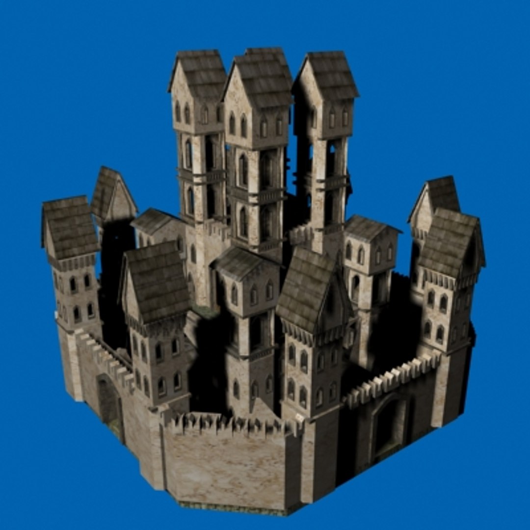 3d model of stone castle