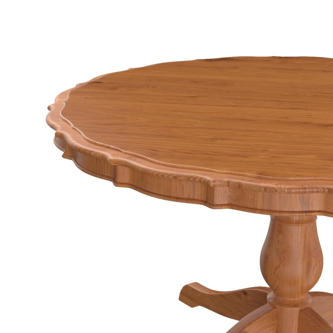 Round Carved Dining Table 3D Model - TurboSquid 2120319