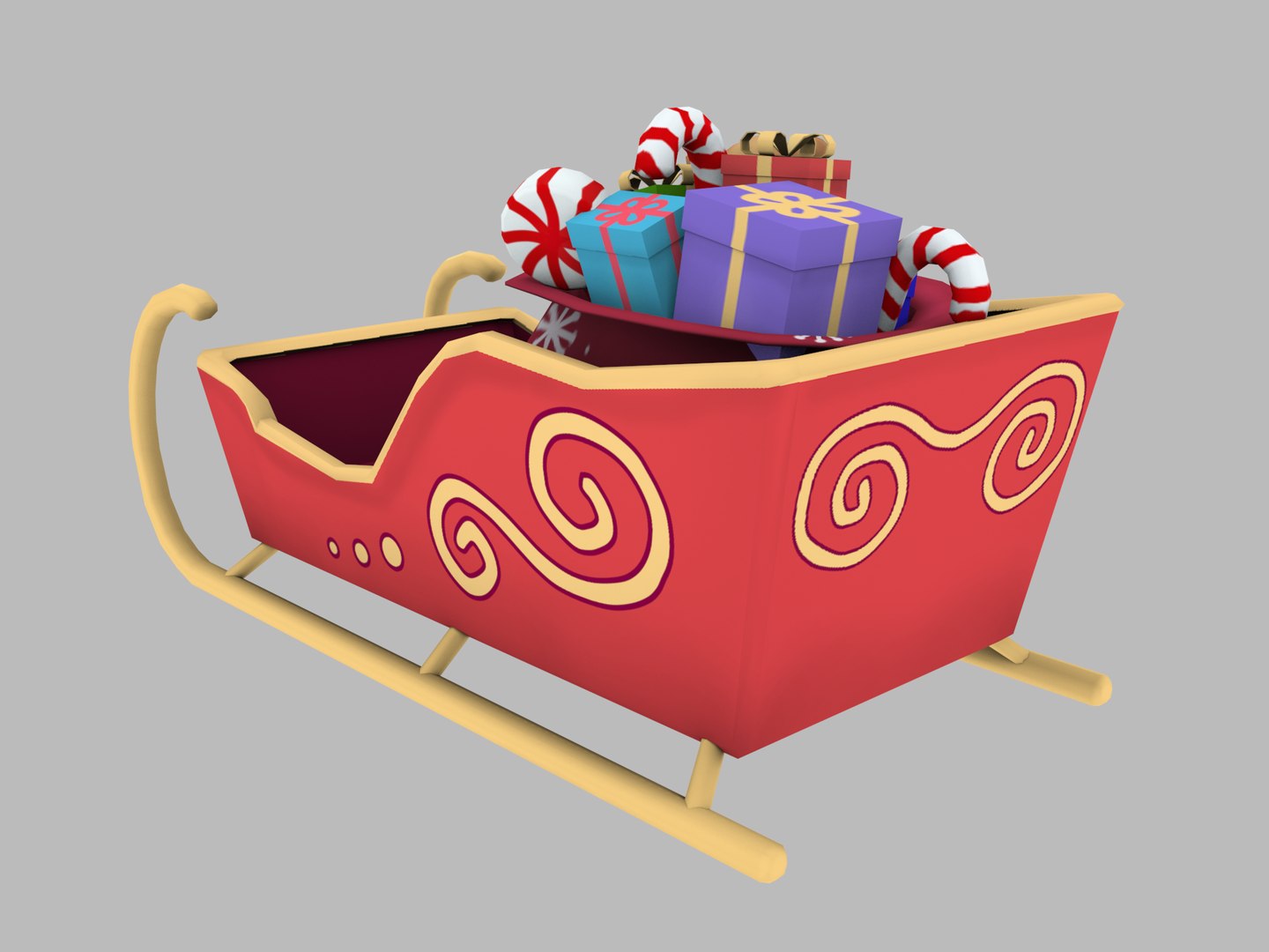 Santa Sled 3D - TurboSquid 1358002