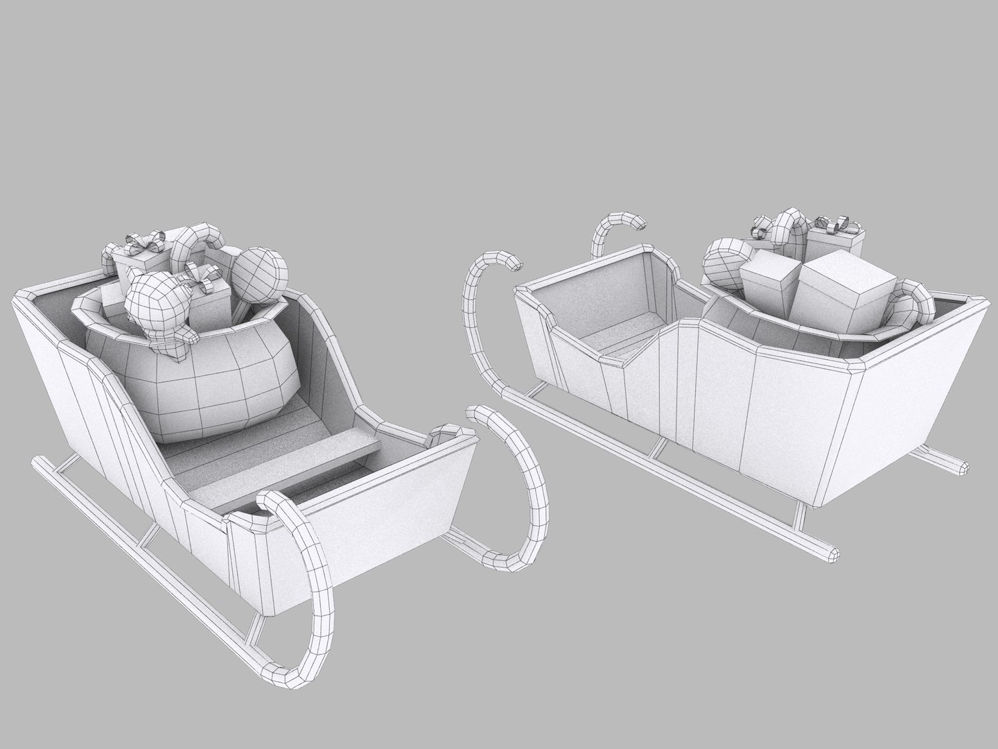 Santa Sled 3D - TurboSquid 1358002