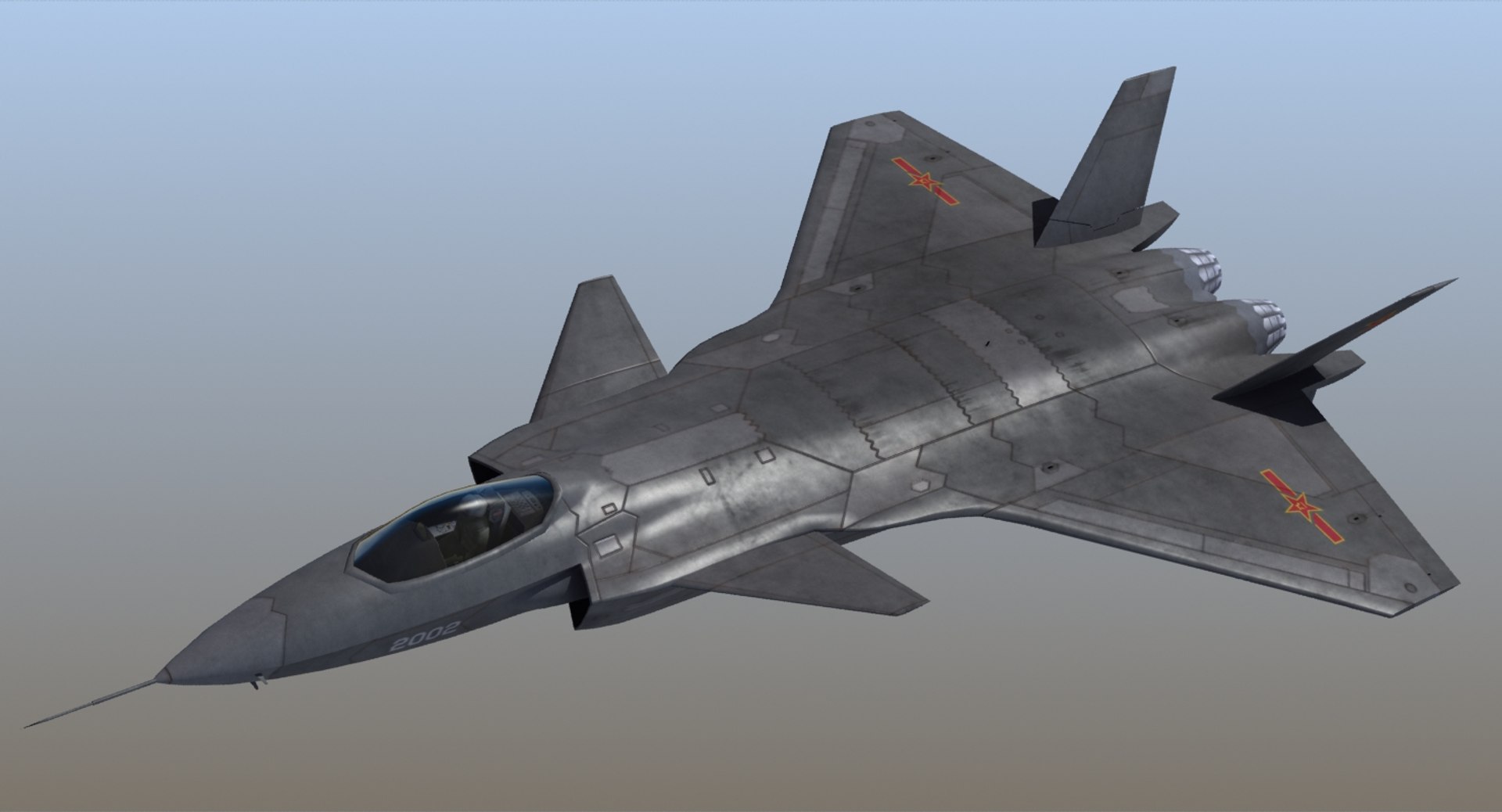 chinese tactical fighter aircraft 3d model