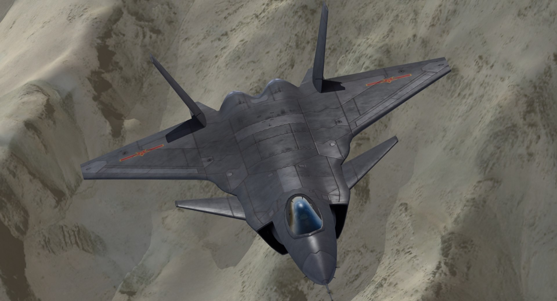 chinese tactical fighter aircraft 3d model