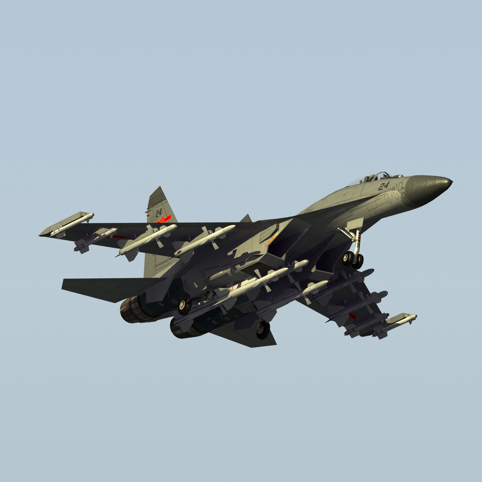 chinese tactical fighter aircraft 3d model