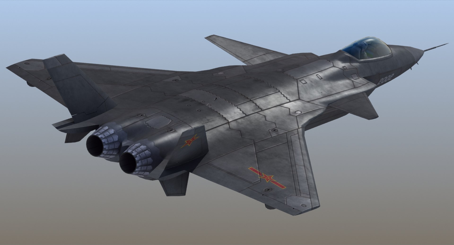 chinese tactical fighter aircraft 3d model