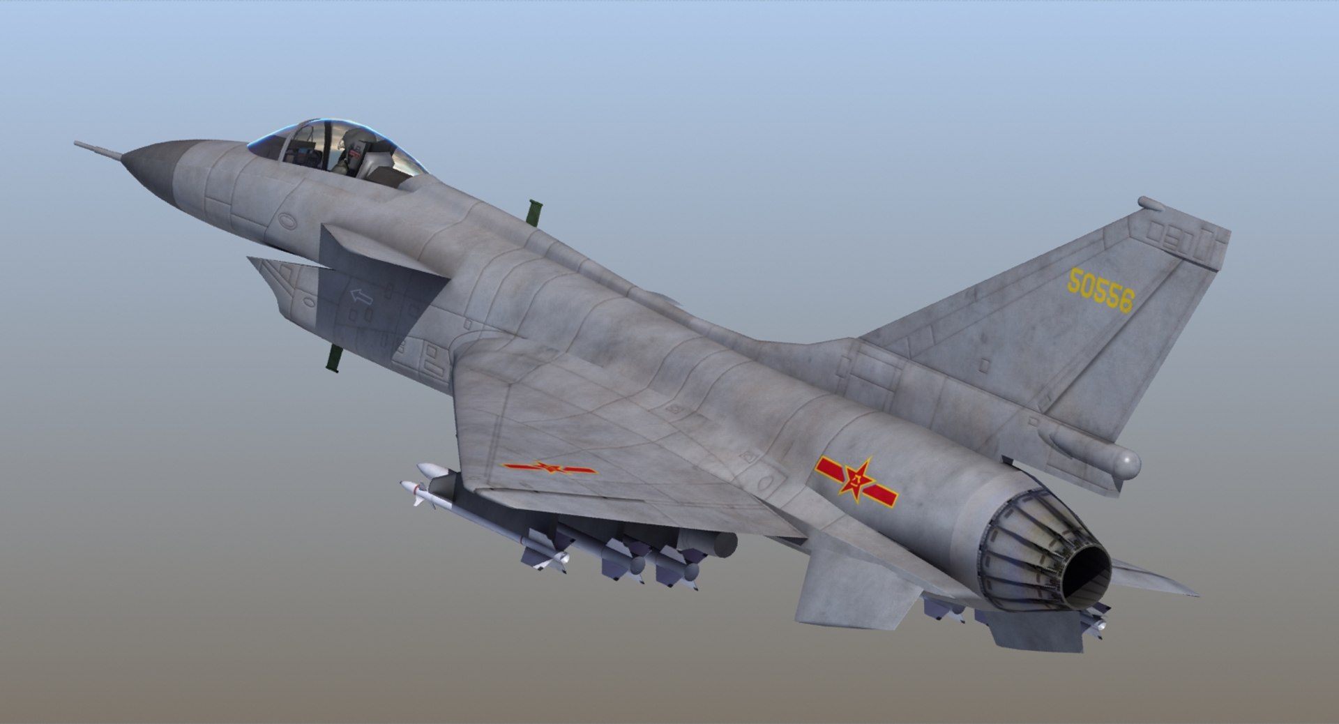 chinese tactical fighter aircraft 3d model