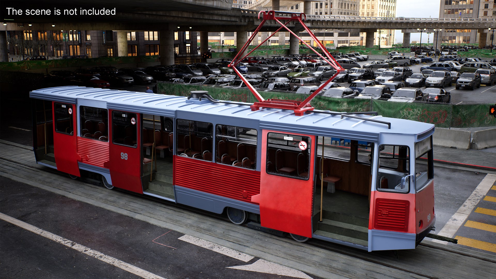 3D Retro Soviet Tram KTM-5 New Rigged for Maya model - TurboSquid 2136619