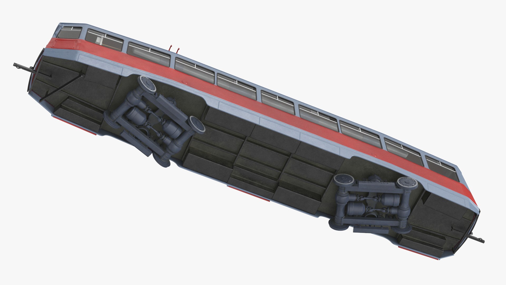 3D Retro Soviet Tram KTM-5 New Rigged for Maya model - TurboSquid 2136619