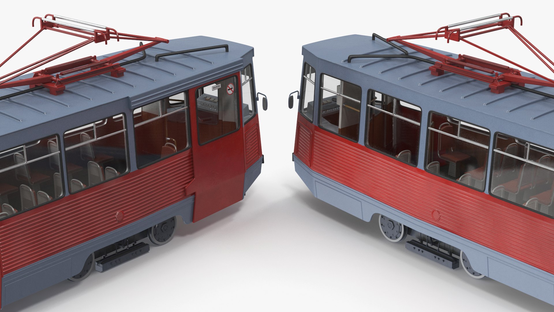 3D Retro Soviet Tram KTM-5 New Rigged for Maya model - TurboSquid 2136619