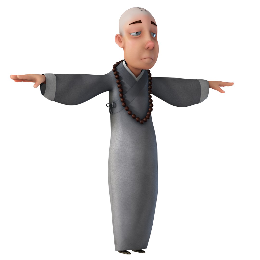 3d cartoon monk model