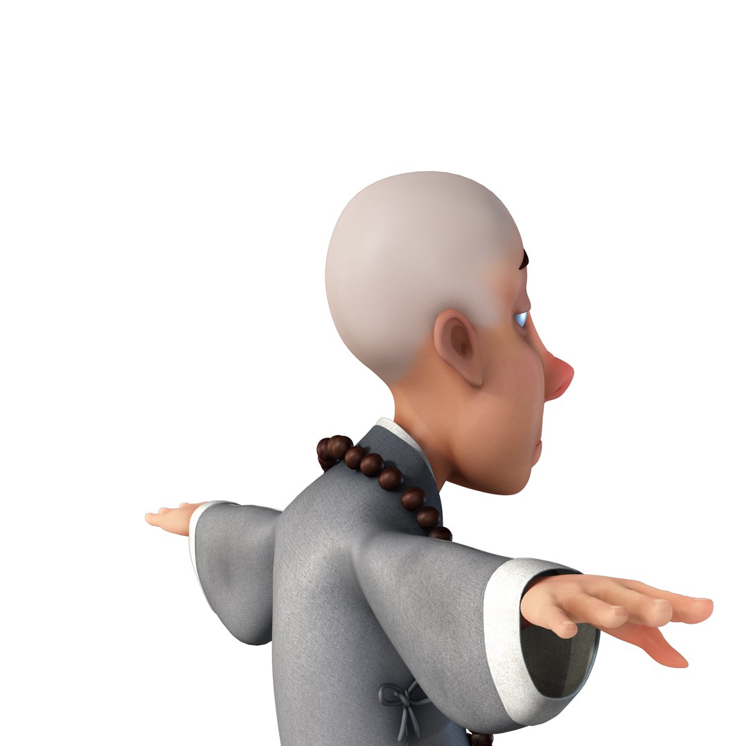 3d cartoon monk model