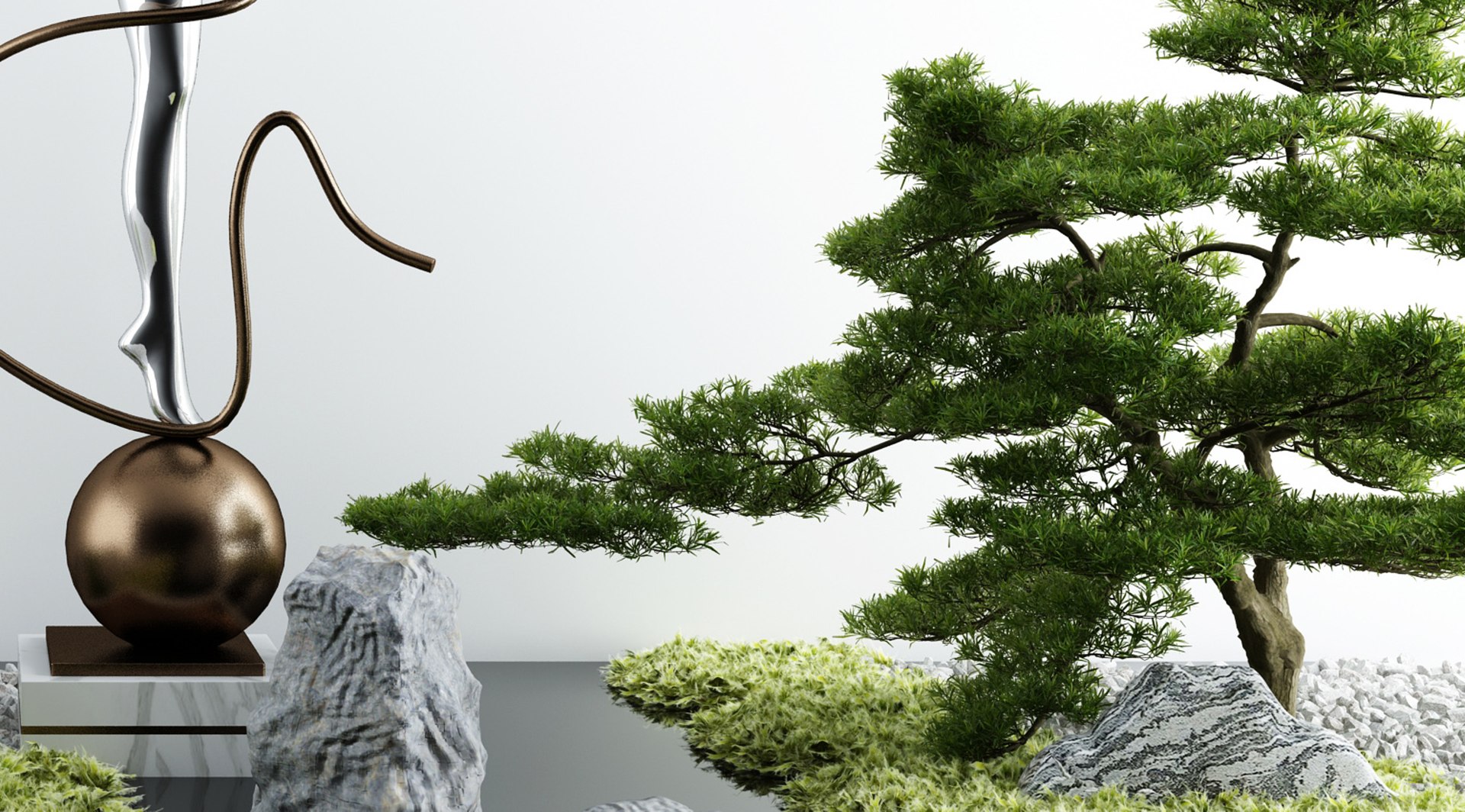 3D Modern garden water feature sketch model - TurboSquid 2057640