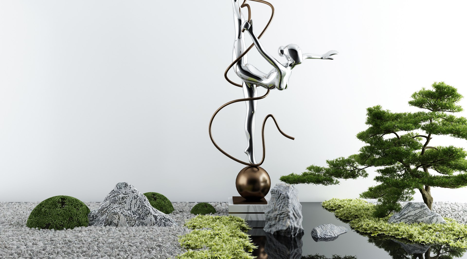 3D Modern garden water feature sketch model - TurboSquid 2057640