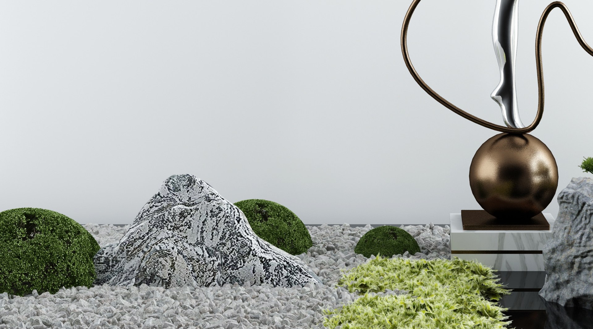 3D Modern garden water feature sketch model - TurboSquid 2057640