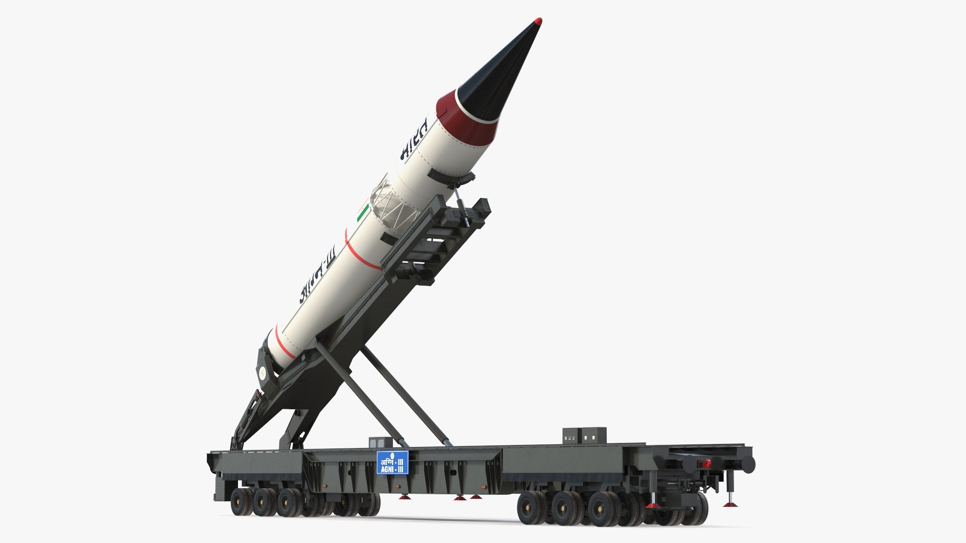 Indian Intermediate Range Ballistic Missile Agni III With Truck Rigged ...