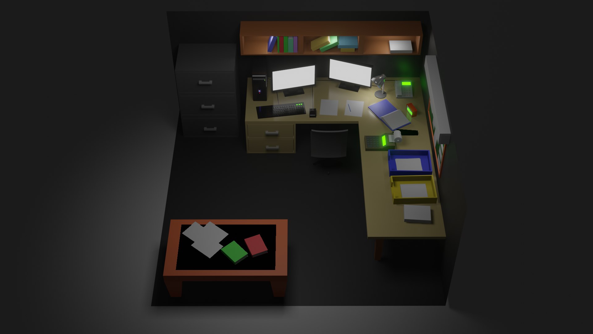3D Office Low Poly - TurboSquid 1770030