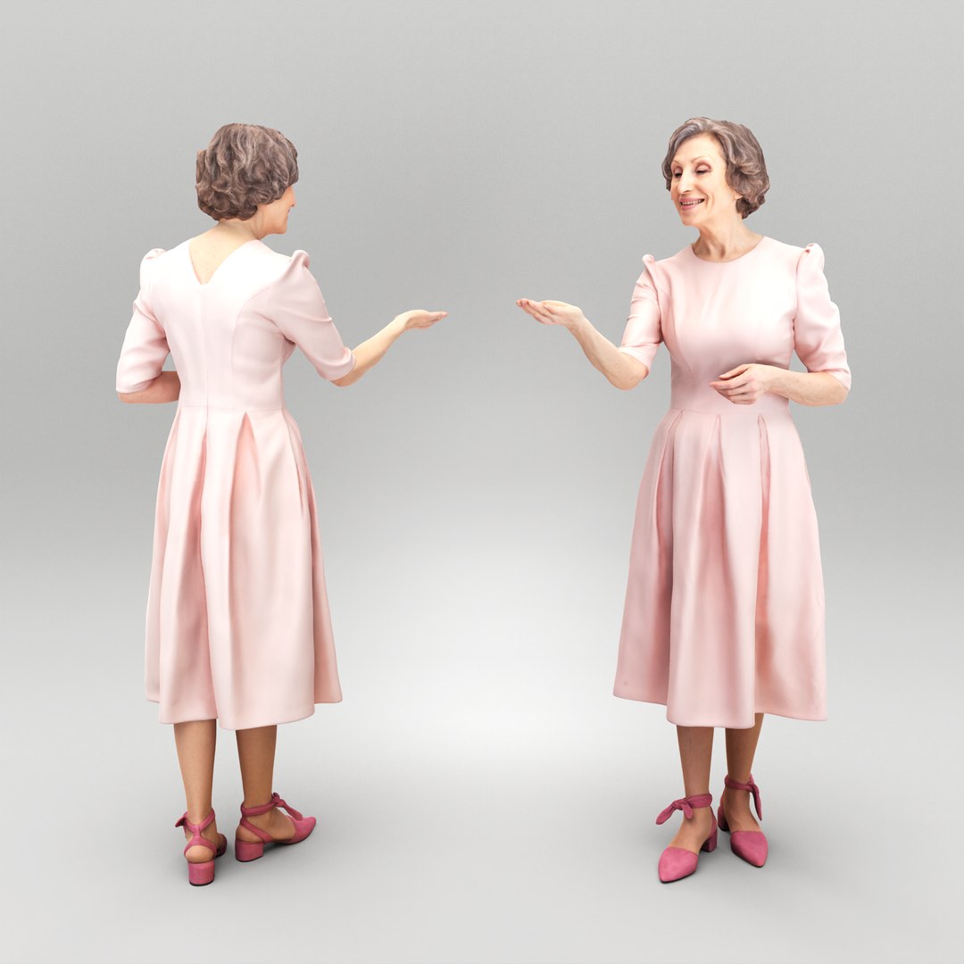 Mature Woman In Elegant Dress 398 3D Model - TurboSquid 2079555