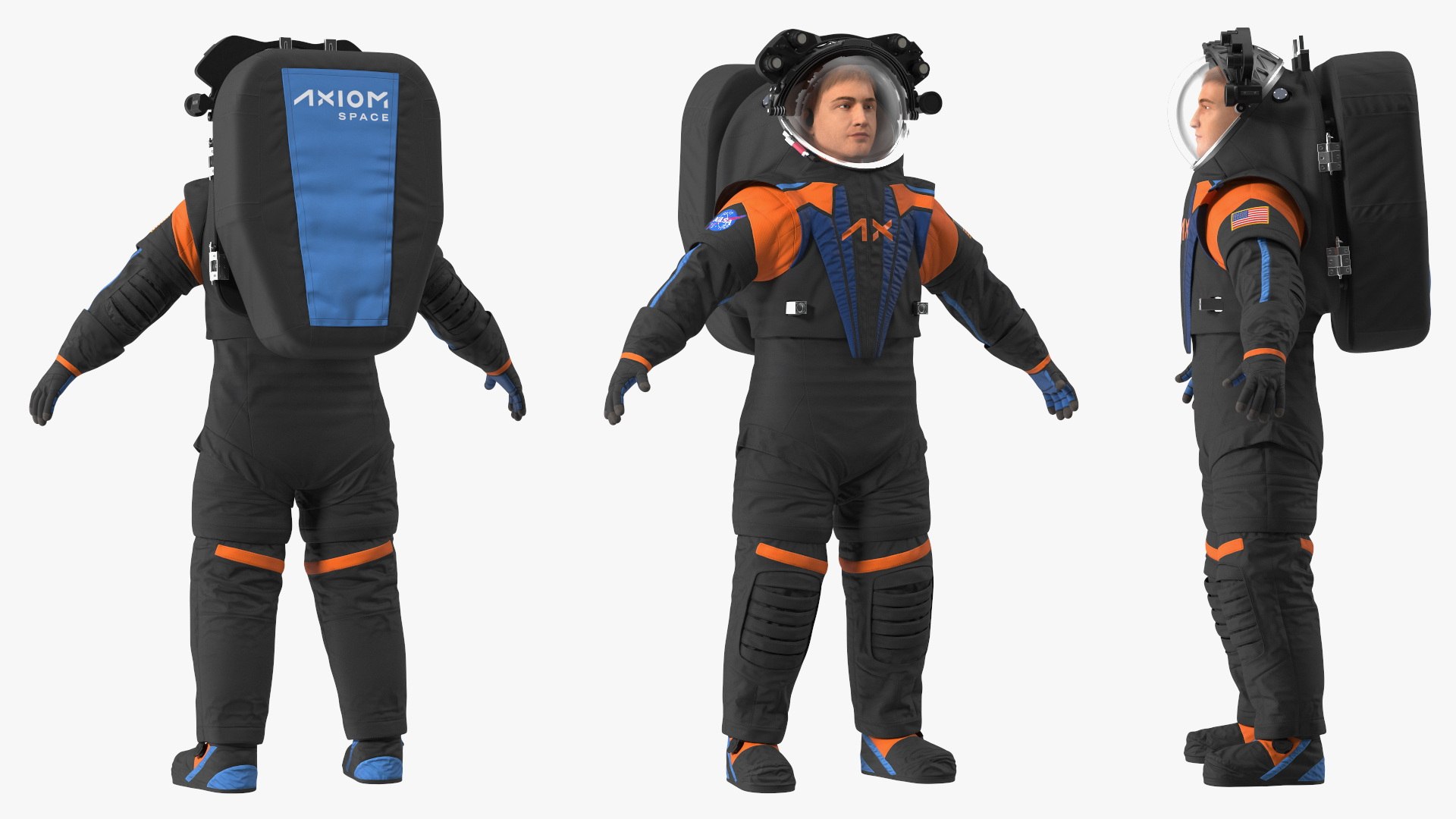 Astronaut In NASA Axiom Spacesuit A-pose Fur 3D Model - TurboSquid 2112218