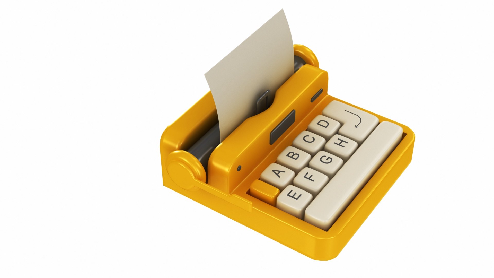 3D Typewriter Icon - TurboSquid 2004887